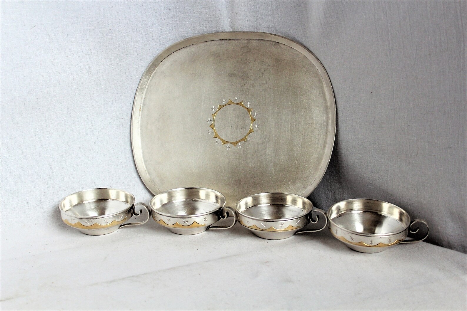 RARE Soviet Russian Silver Plate Gilt Shot Glasses & Tray USSR - Etsy