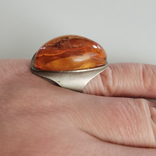 Vintage Amber Ring - Etsy