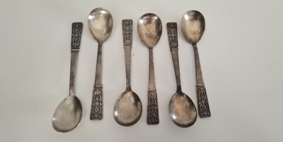 Set of 6 Vintage Soviet Spoon With Box,kitchen Decor Rustic Serving ...