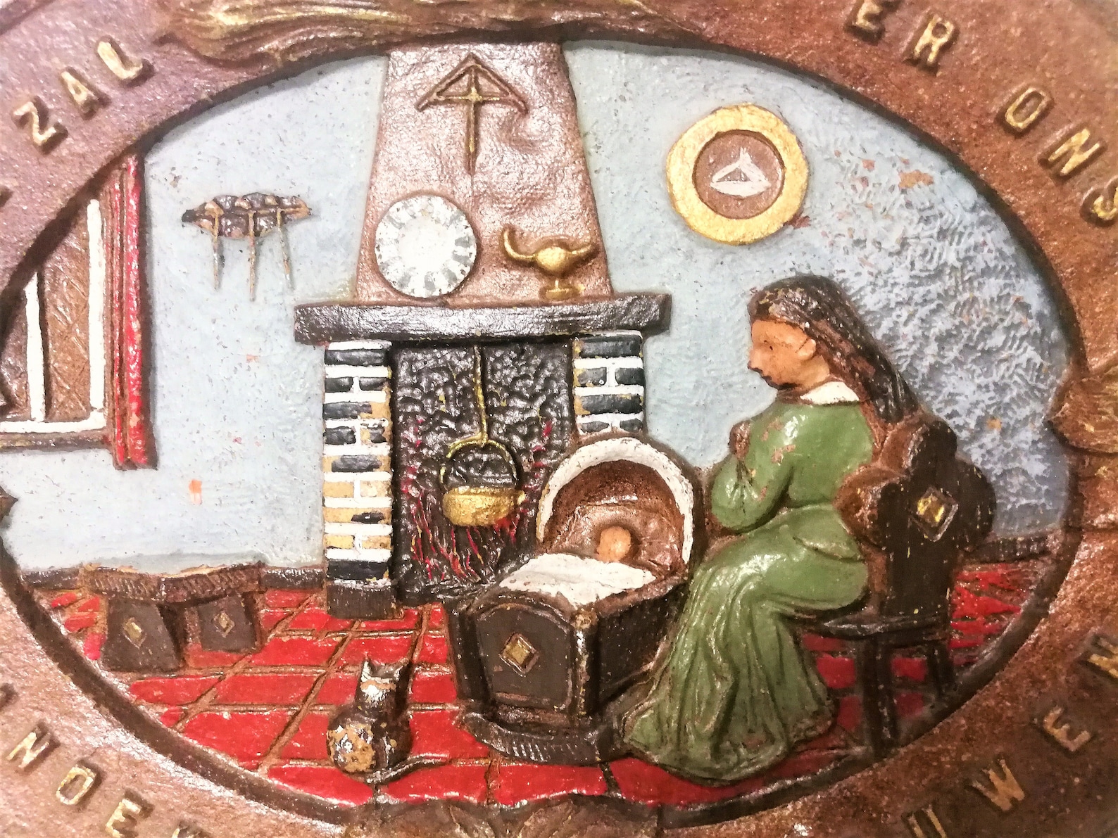 Vintage Ceramic Pottery Clay German Wall Plaque Hanging Picture German ...