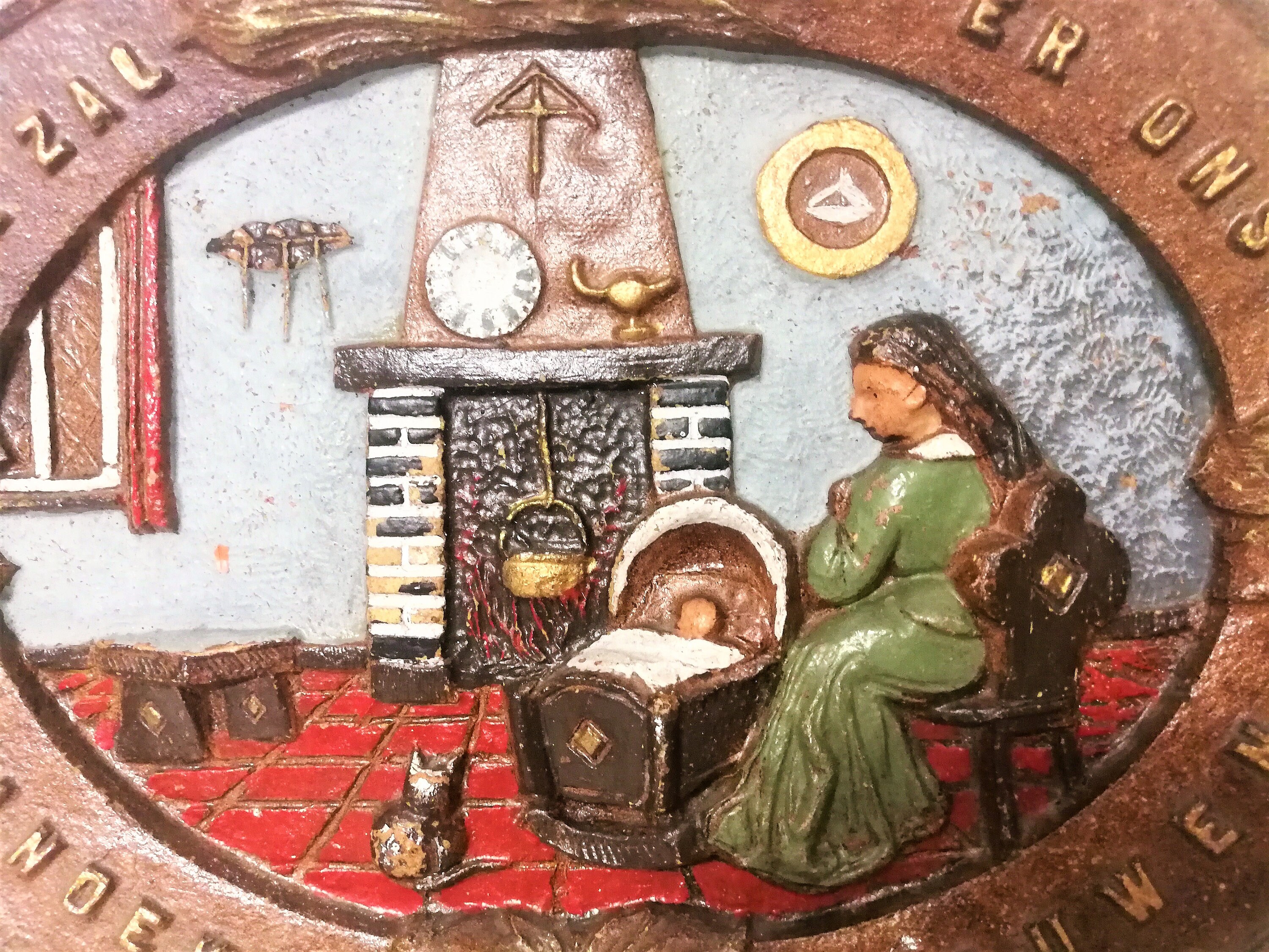 Vintage Ceramic Pottery Clay German Wall Plaque Hanging Picture German ...