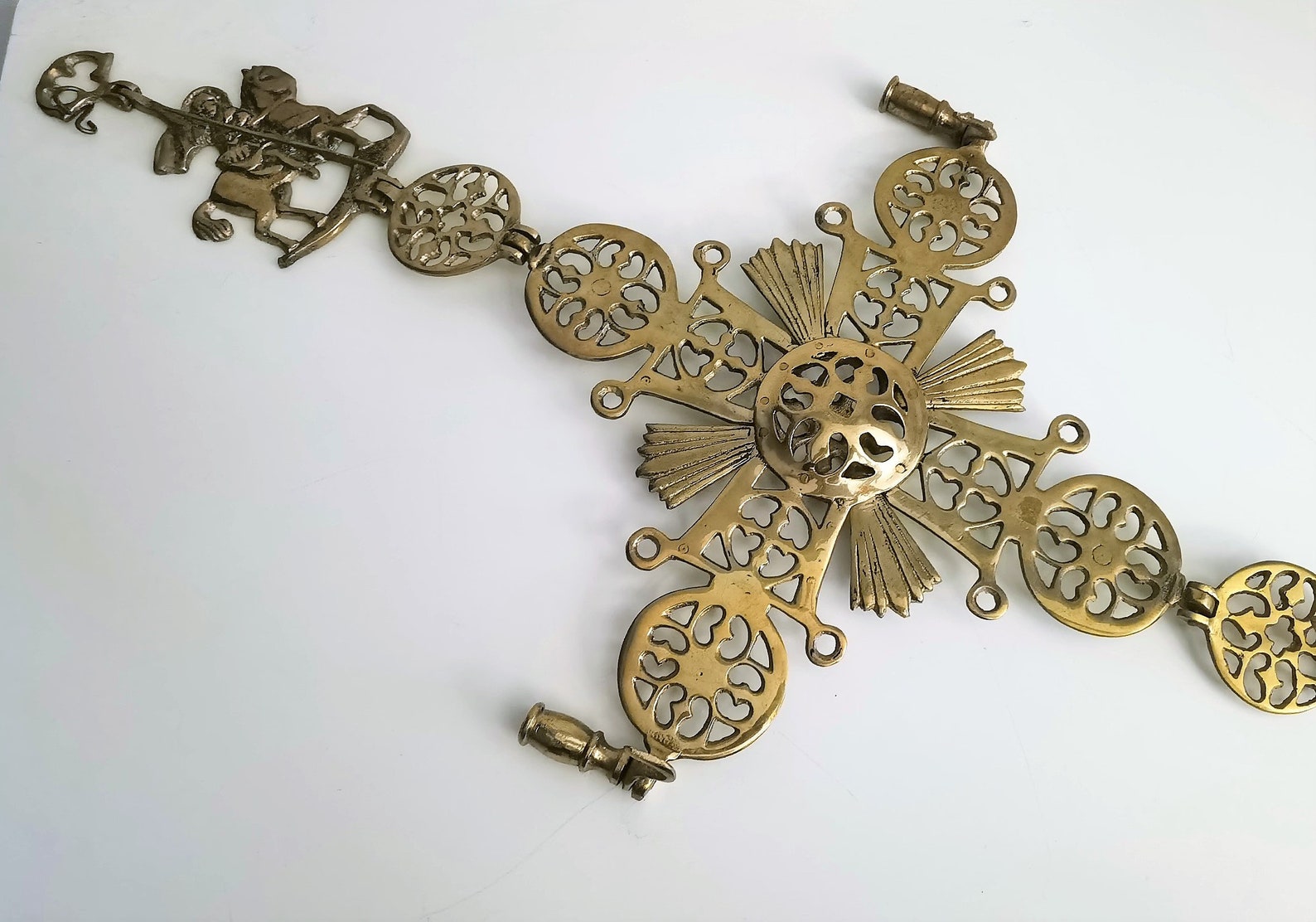 Antique Large German Cross Austrian Brass Wall Hanging Gold - Etsy