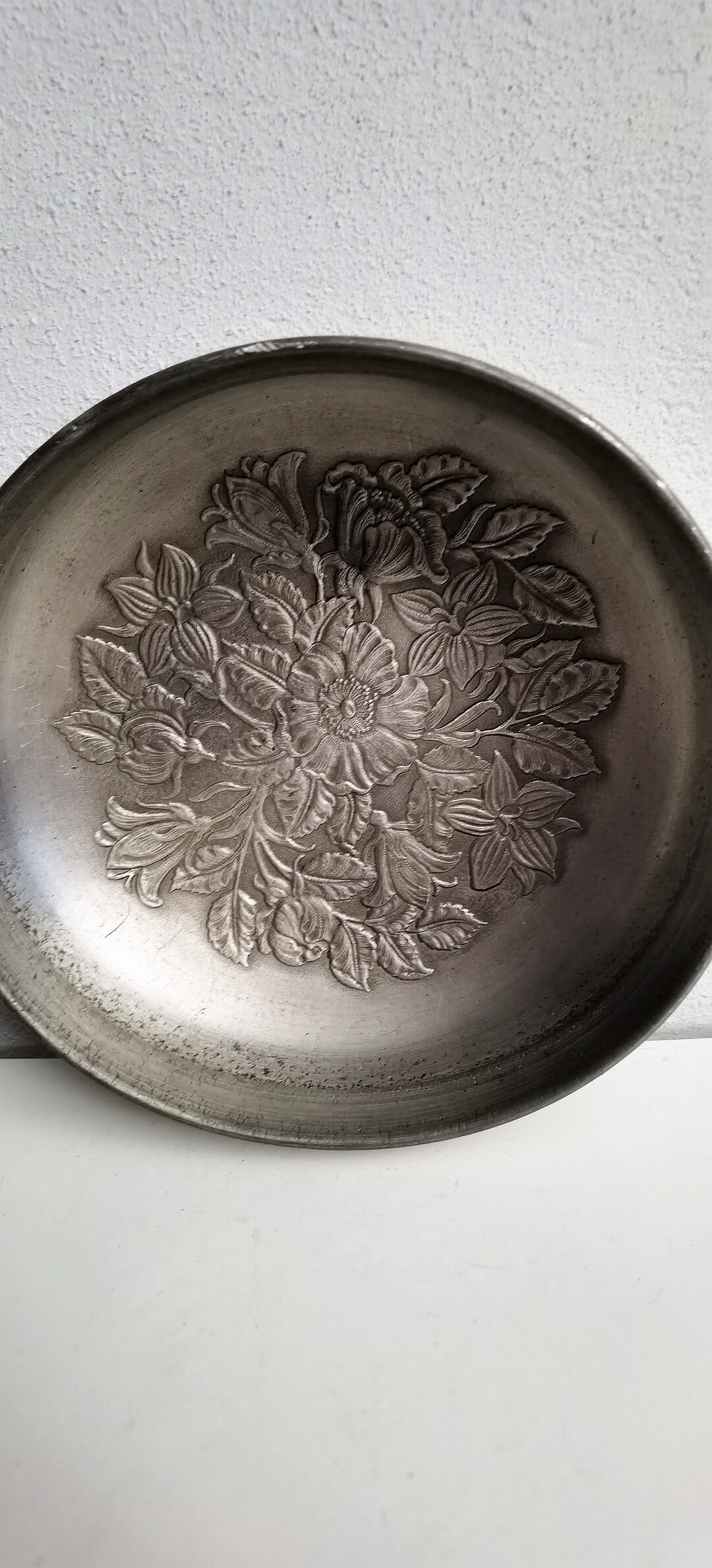 Vintage Handmade Eik Tinn Norge Pewter Rosemaling Bowl, Metal Art ...