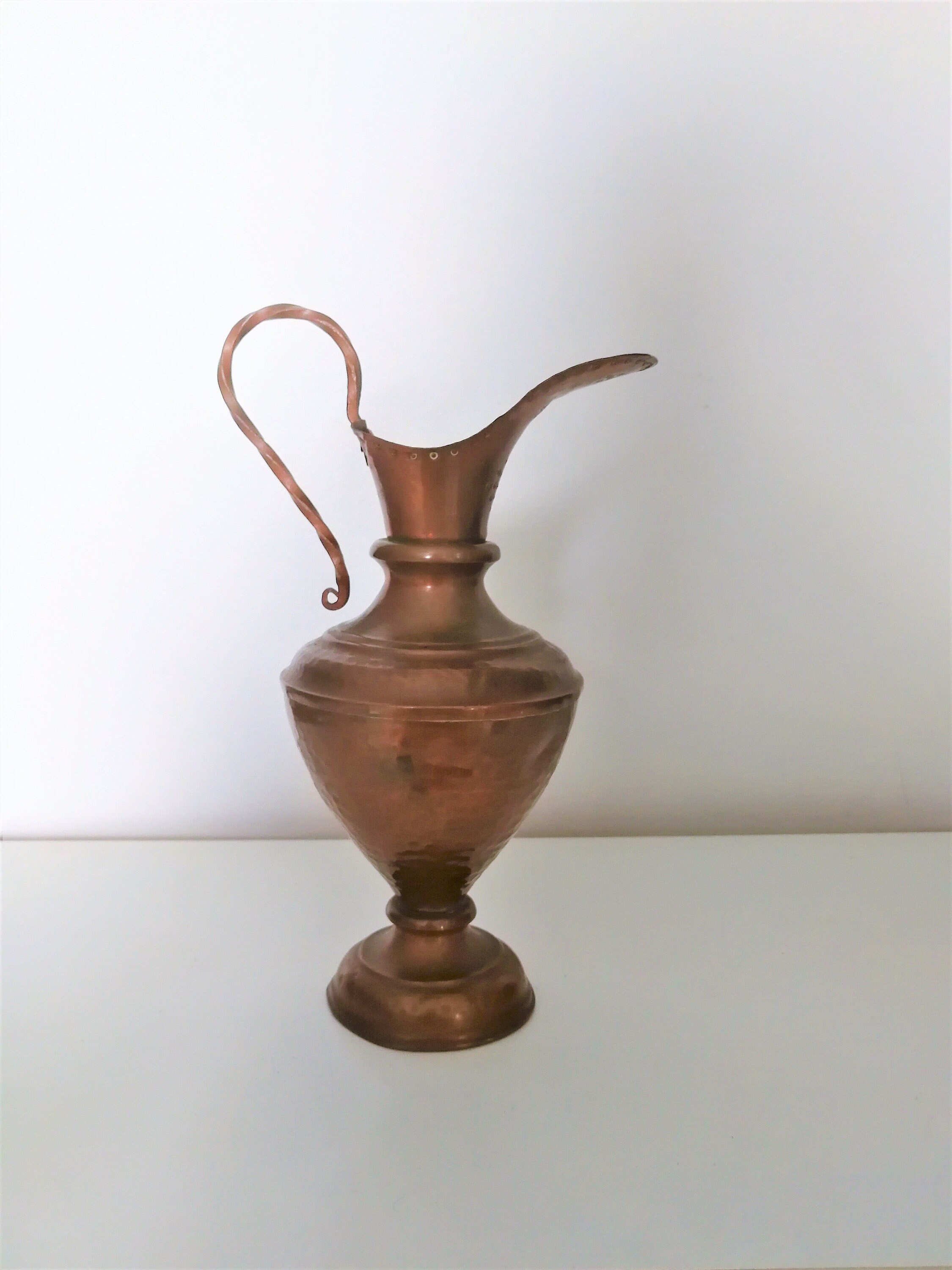 Copper Carafe Pure Solid Copper Water Pitcher Hammered | Etsy
