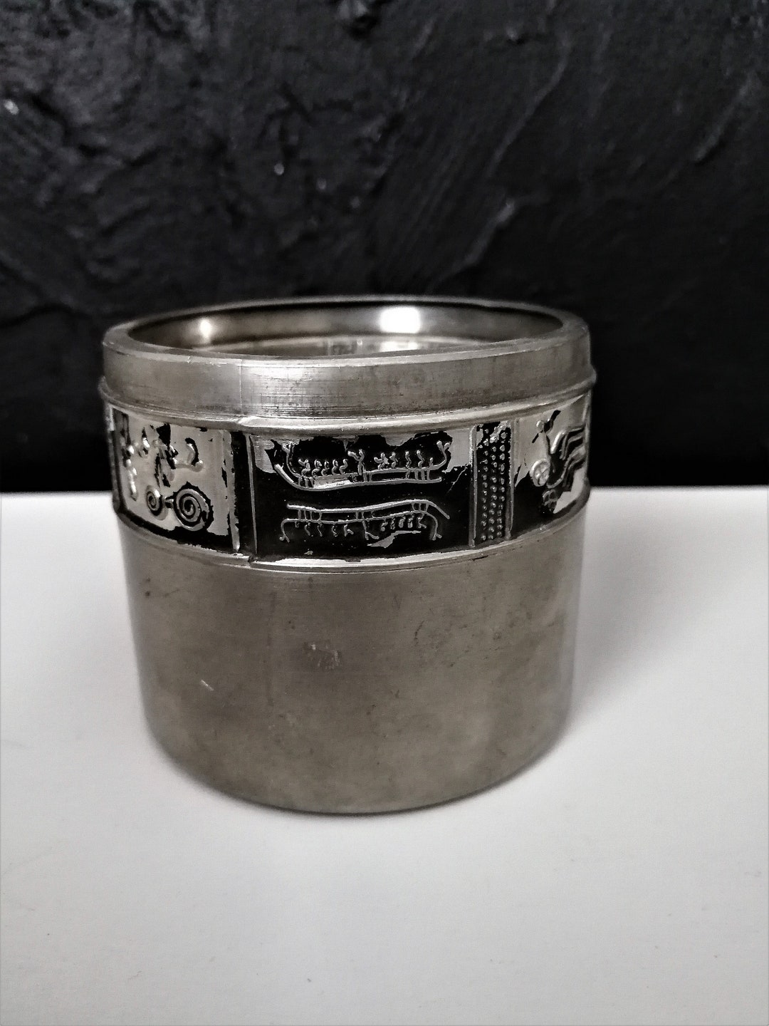 Vintage Norwegian Metal Pewter Jar . Decorative Pewter Jar Norwegian ...