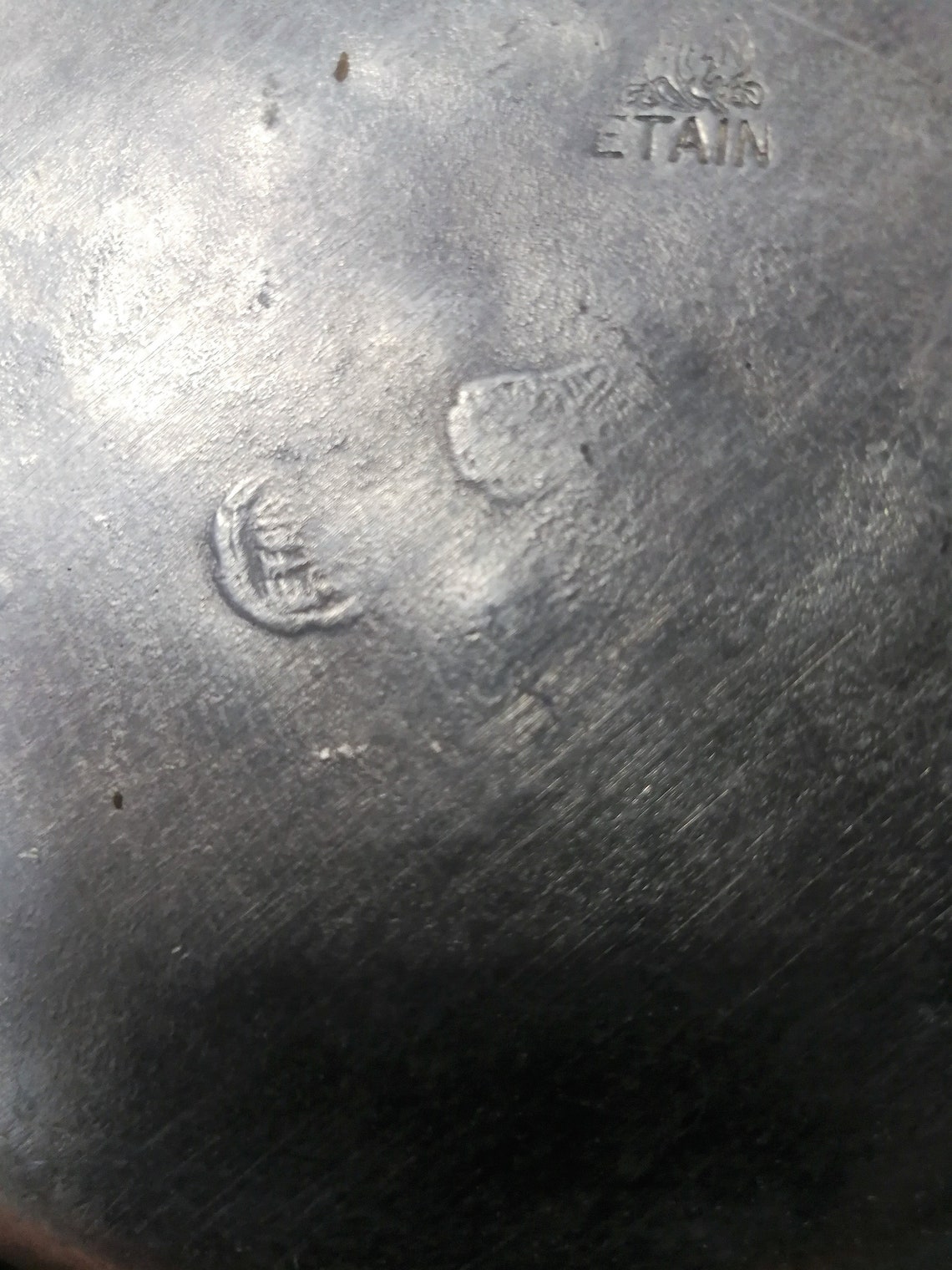 Antique Italian Edeltin Etain Pewter Ashtray Crowned Rose Stamp Italy ...