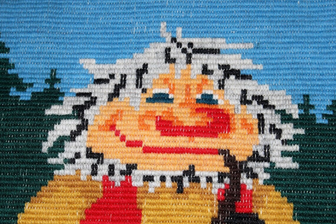 Vintage Norwegian Cross Stitch Troll Picture Norway Forest | Etsy