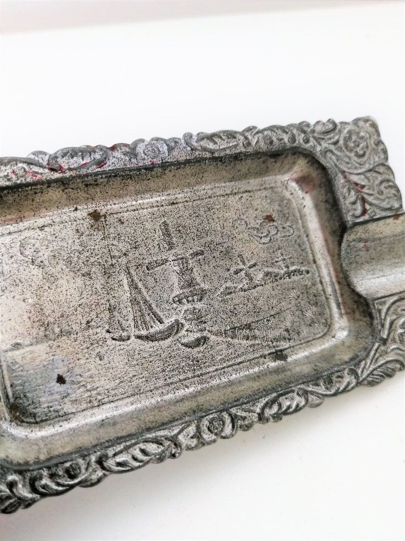 Pewter Metal Plate Small Pewter Ashtray Dutch Windmill - Etsy