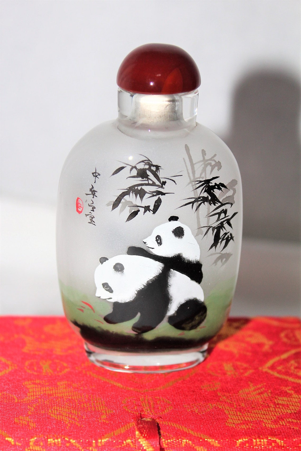 Vintage Signed Chinese Glass Snuff Bottle Japanese Inside | Etsy