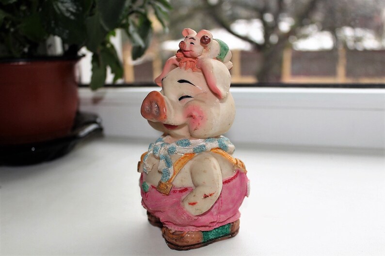 Fantastic Vintage Money Box Ceramic Pig Funny Hand Made Hand | Etsy