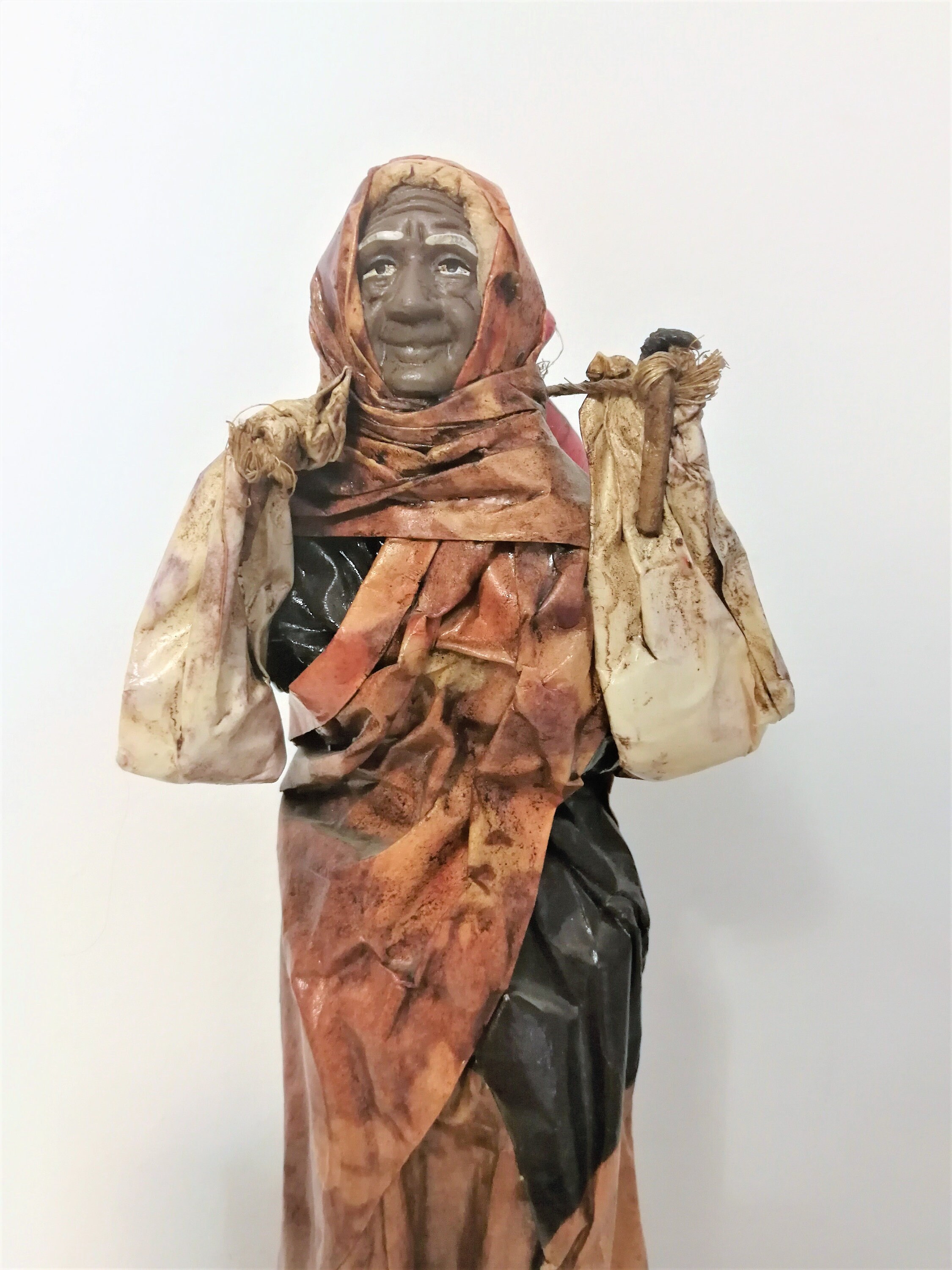 Mexican Paper Mache Old Woman Musican Figurine Folk Art | Etsy