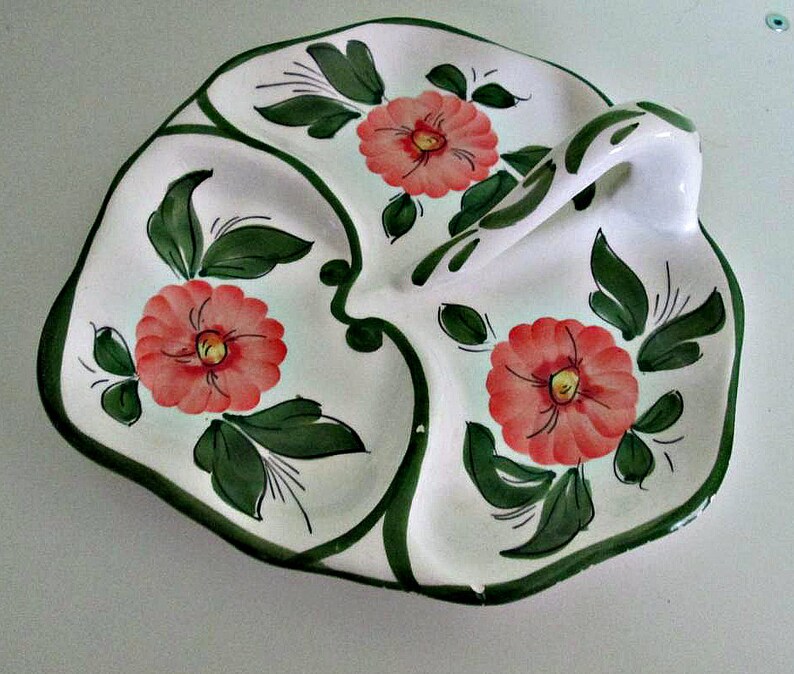 Vintage Italian Ceramic Divided Serving Dish Italy Serving | Etsy