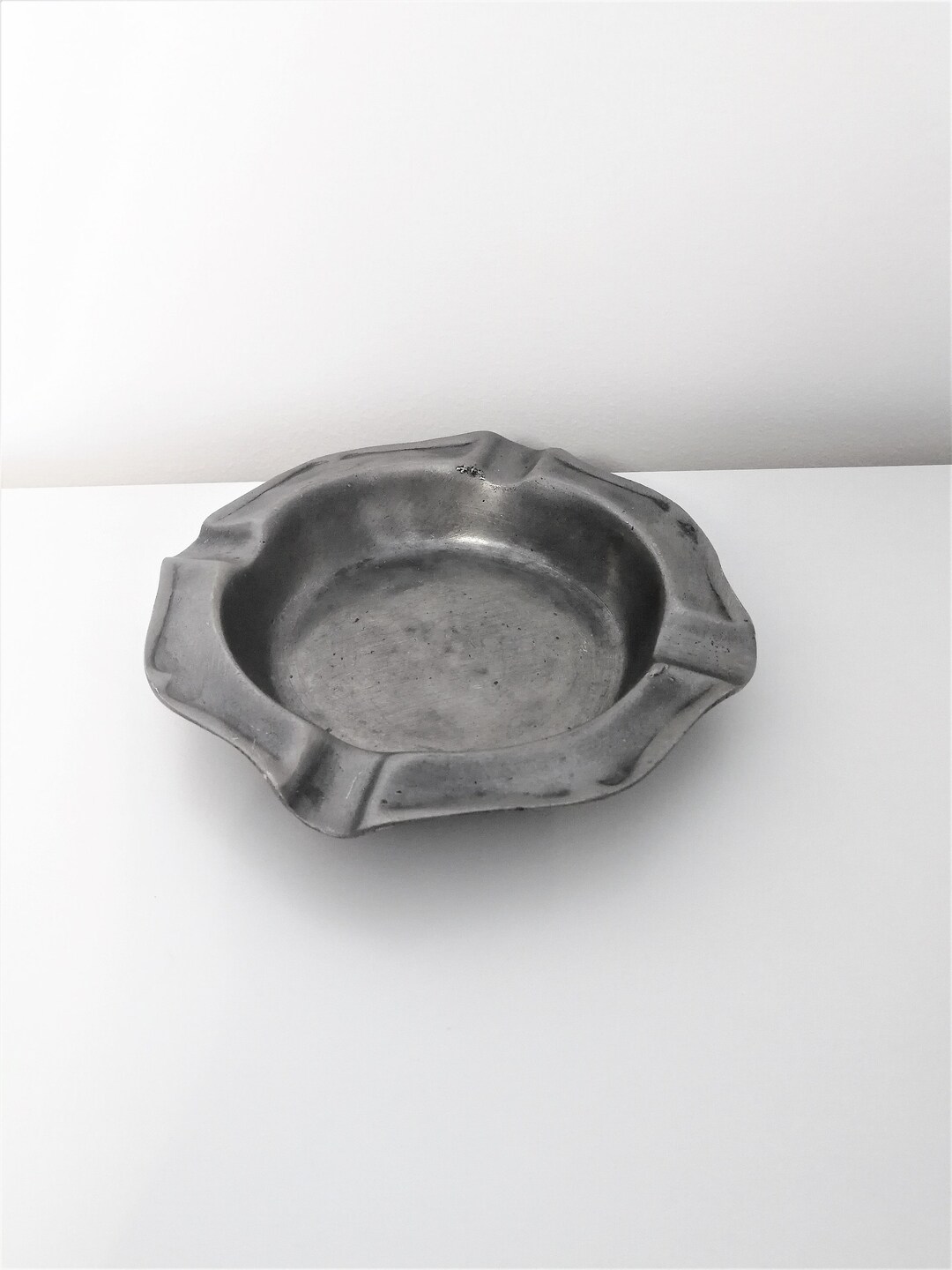 Antique Italian Edeltin Etain Pewter Ashtray Crowned Rose Stamp Italy ...