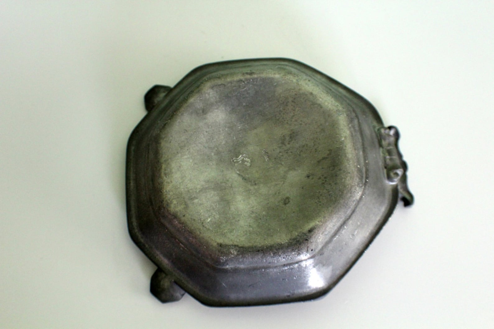 Antique Pewter Zinn Ashtray, 95% Zinn Ashtray, Collectible, Lion Mark ...