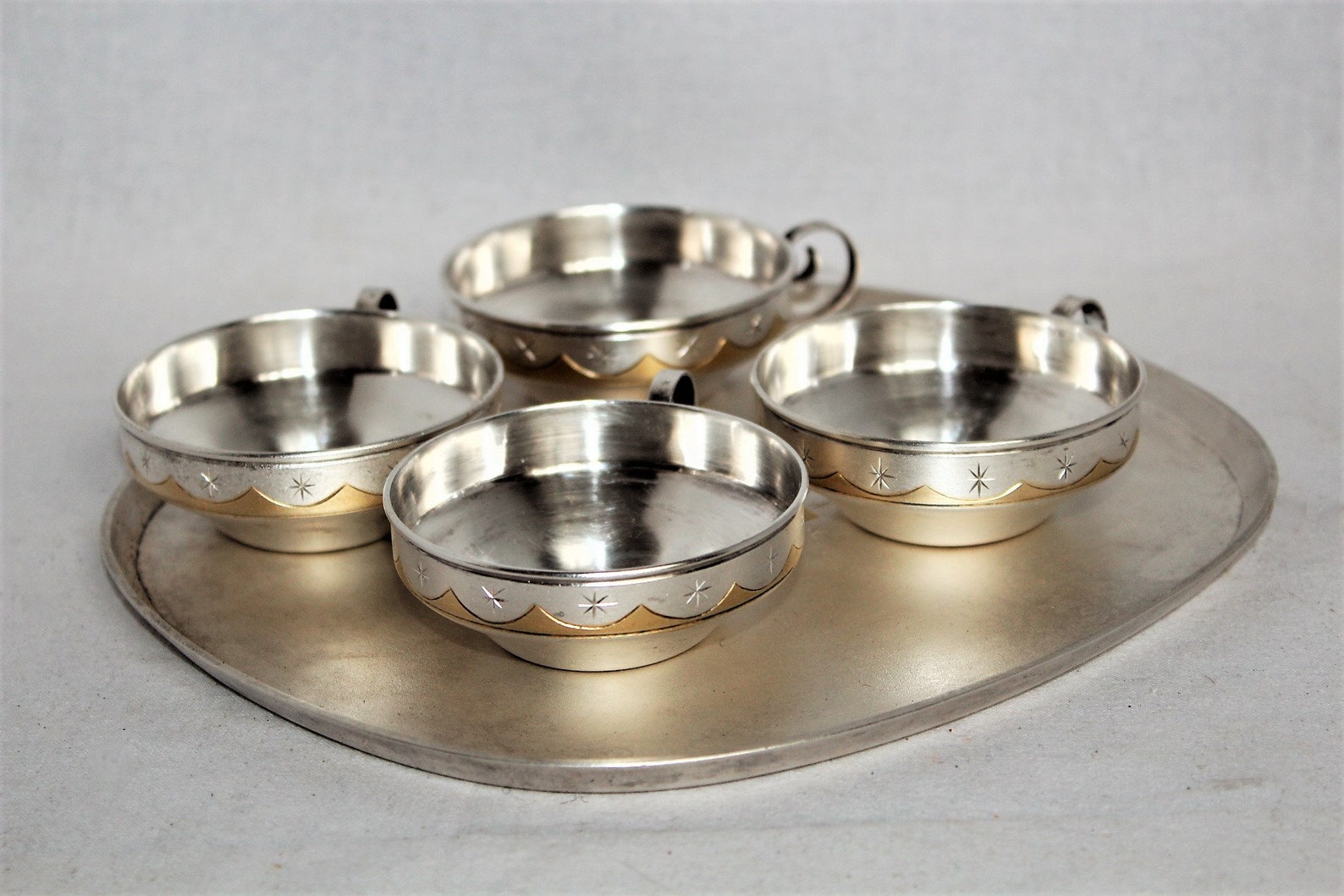 RARE Soviet Russian Silver Plate Gilt Shot Glasses & Tray USSR - Etsy