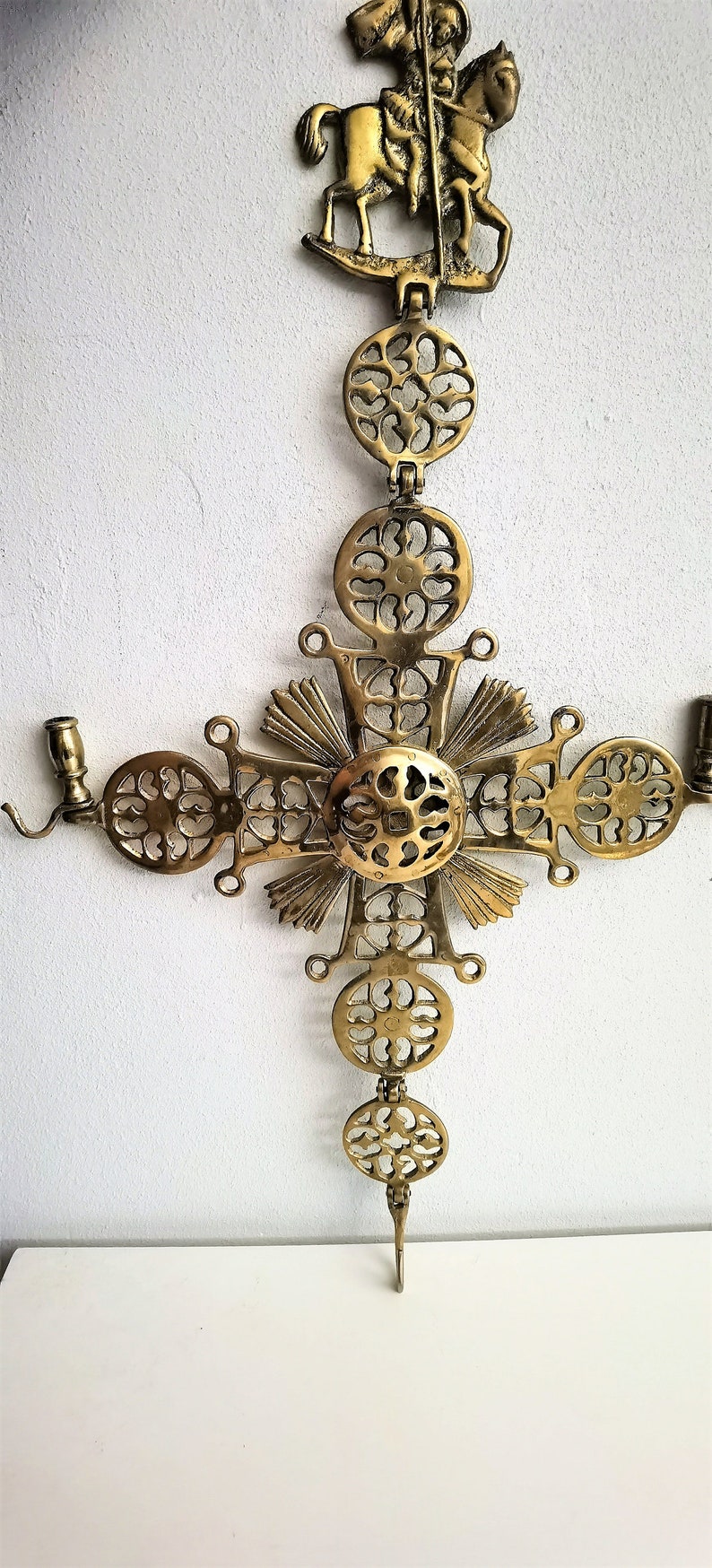 Antique Large German Cross Austrian Brass Wall Hanging Gold - Etsy
