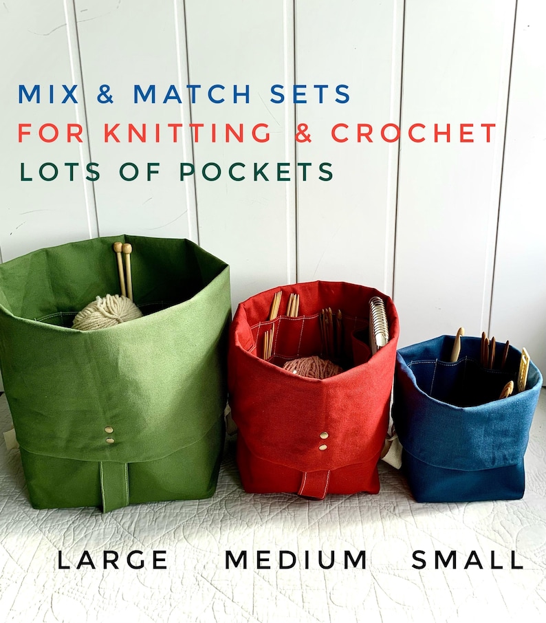 Gift for Knitters - Organic Cotton Knitting Bag/organizer/project Bag ...