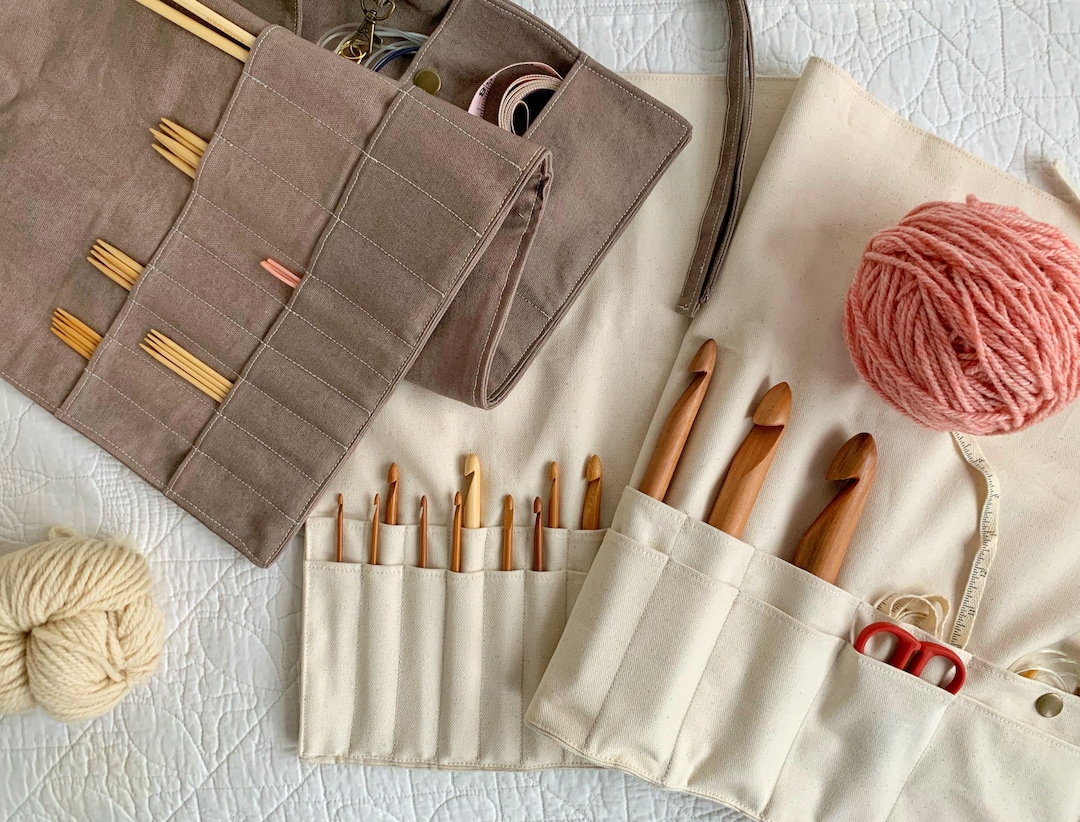 Organizers for Knitting/crochet! Organic Canvas Knitting Needle Case ...