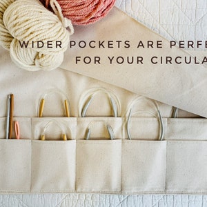 Gift for Knitters! Circular Needle Organizer, Organic Cotton Canvas ...