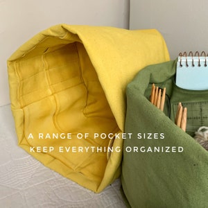 Gift for Knitters Organic Canvas Knitting Bag/organizer With - Etsy