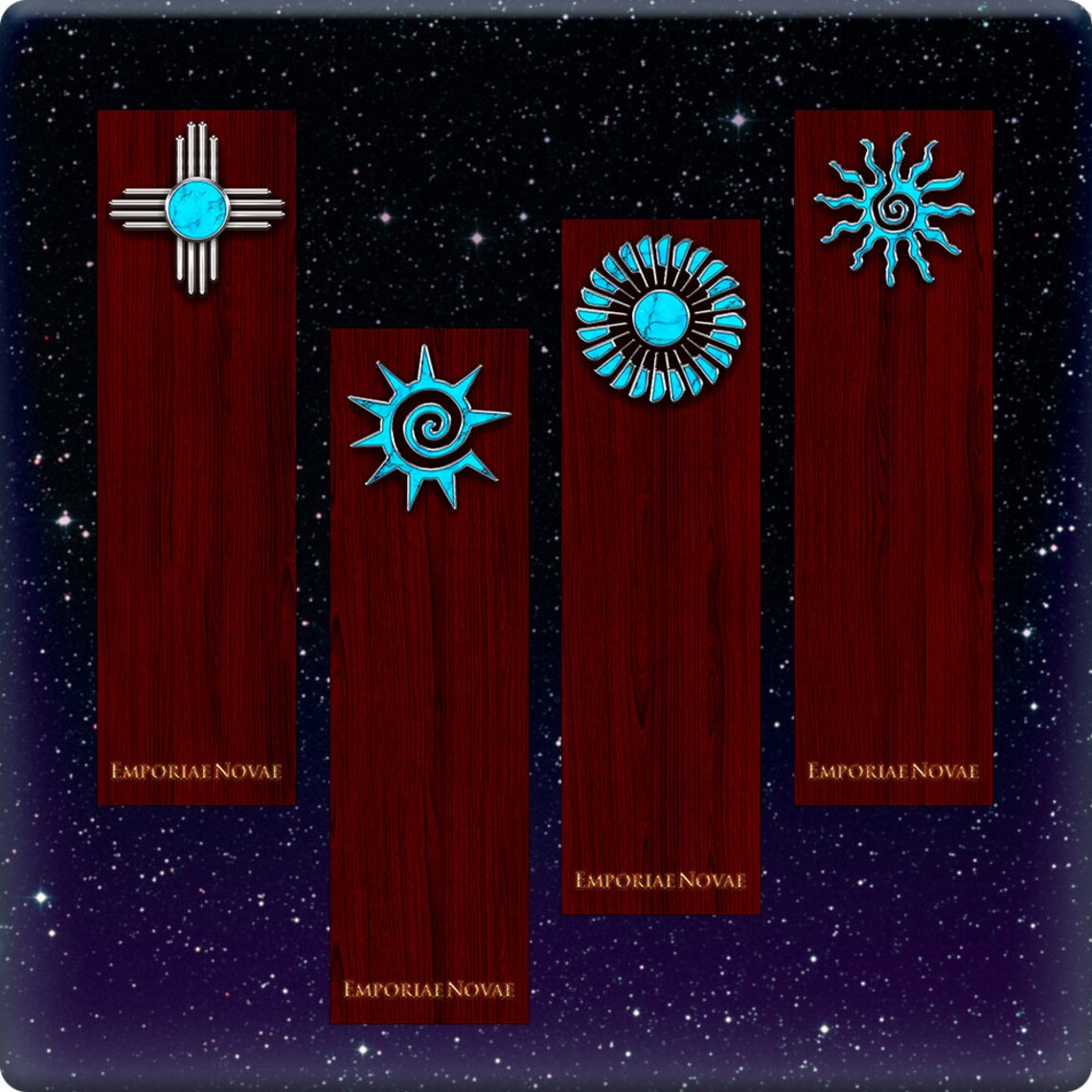 Native_sun Southwest Native American Sun Symbols Bookmarks - Etsy