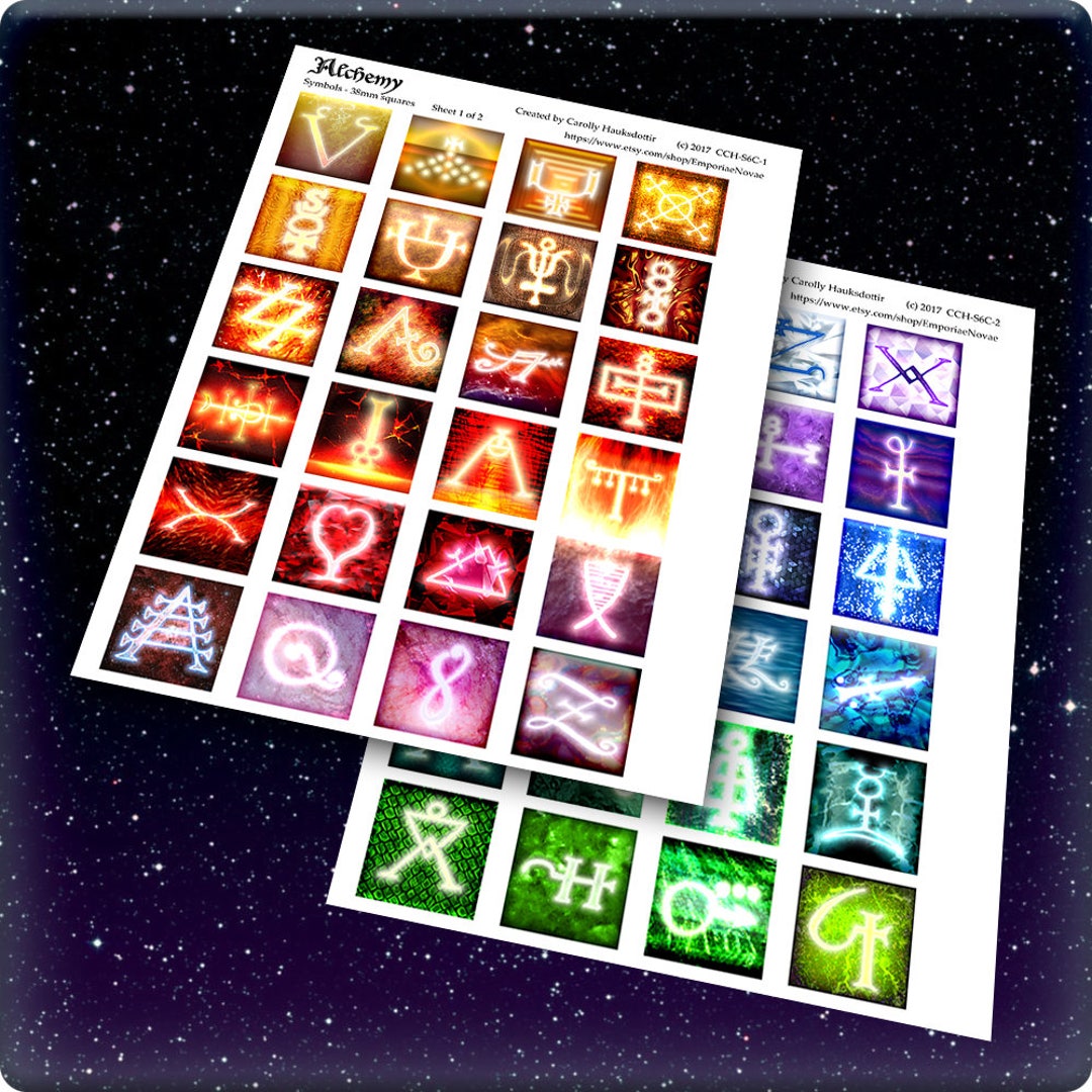 Alchemy 38mm 1.5inch Squares-2 Sheet Set-arcane Magic - Etsy UK