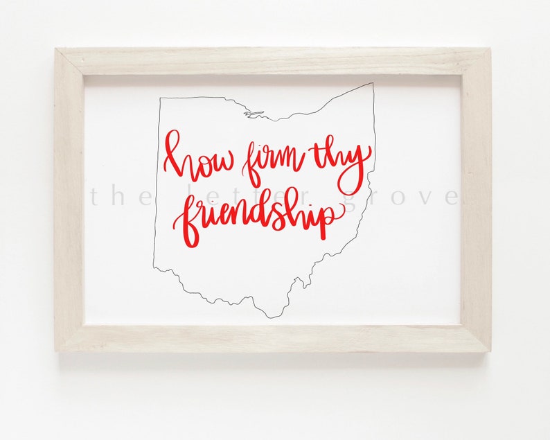 Ohio State- How Firm Thy Friendship With State of Ohio Wall Art - Etsy