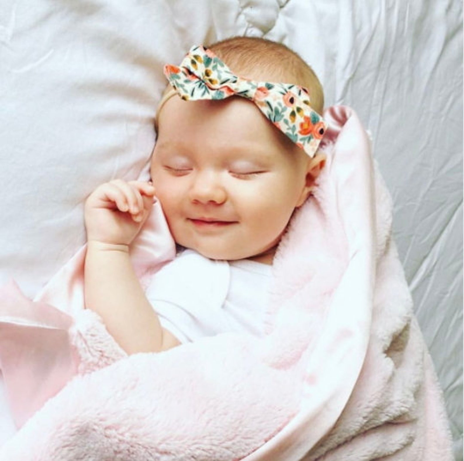 Baby Girl Bows Peach Floral Hair Bow Clip Baby Bow Headband - Etsy