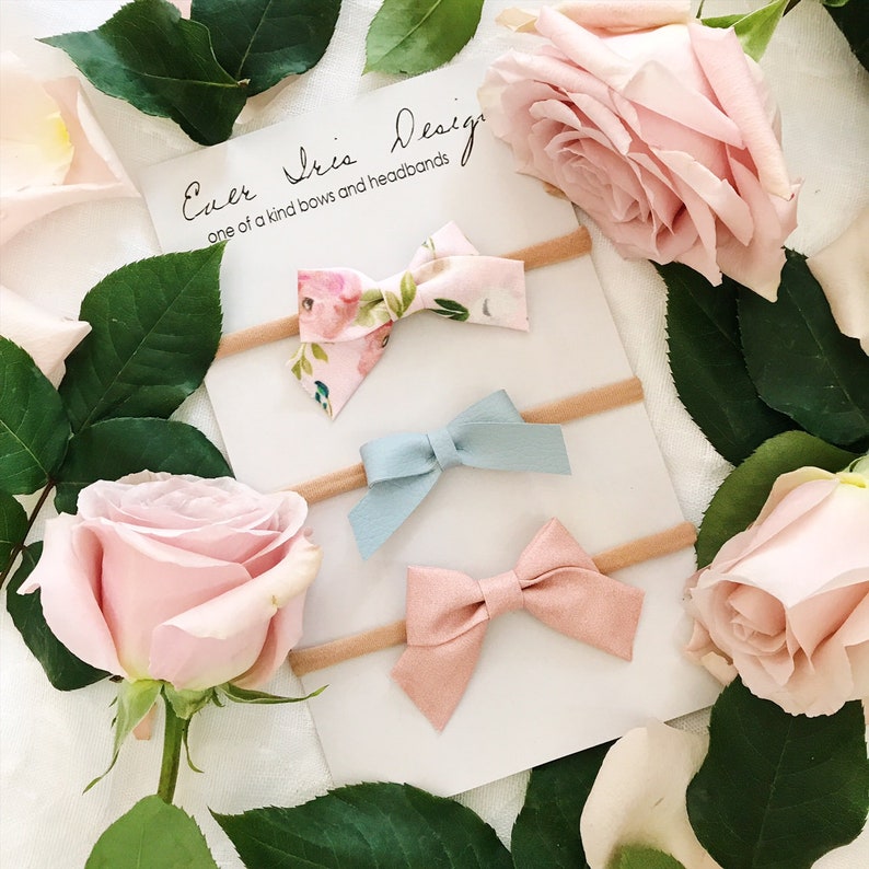 Secret Garden Bow Set Floral Hair Bow Easter Hair Bow Set - Etsy