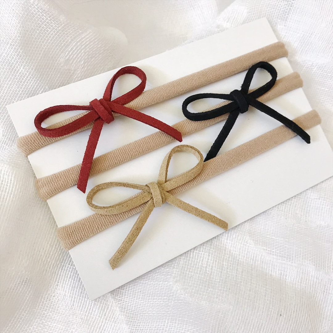 Suede Hair Bow Set, Faux Suede Bows, Bow Set, Suede, Baby Headbands ...