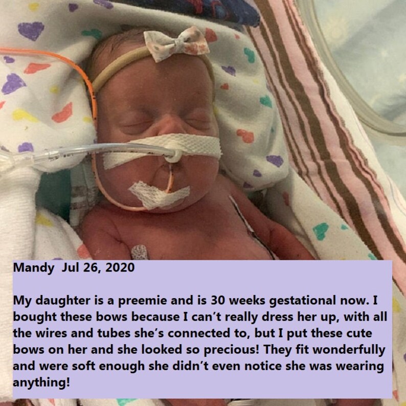 Preemie Headband Tiny Preemie Bow Baby Shower Gift Girl - Etsy