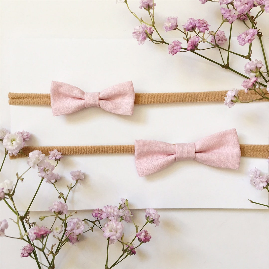 Pastel Pink Newborn Bow, Pink Baby Bow Headband, Newborn Headbands ...