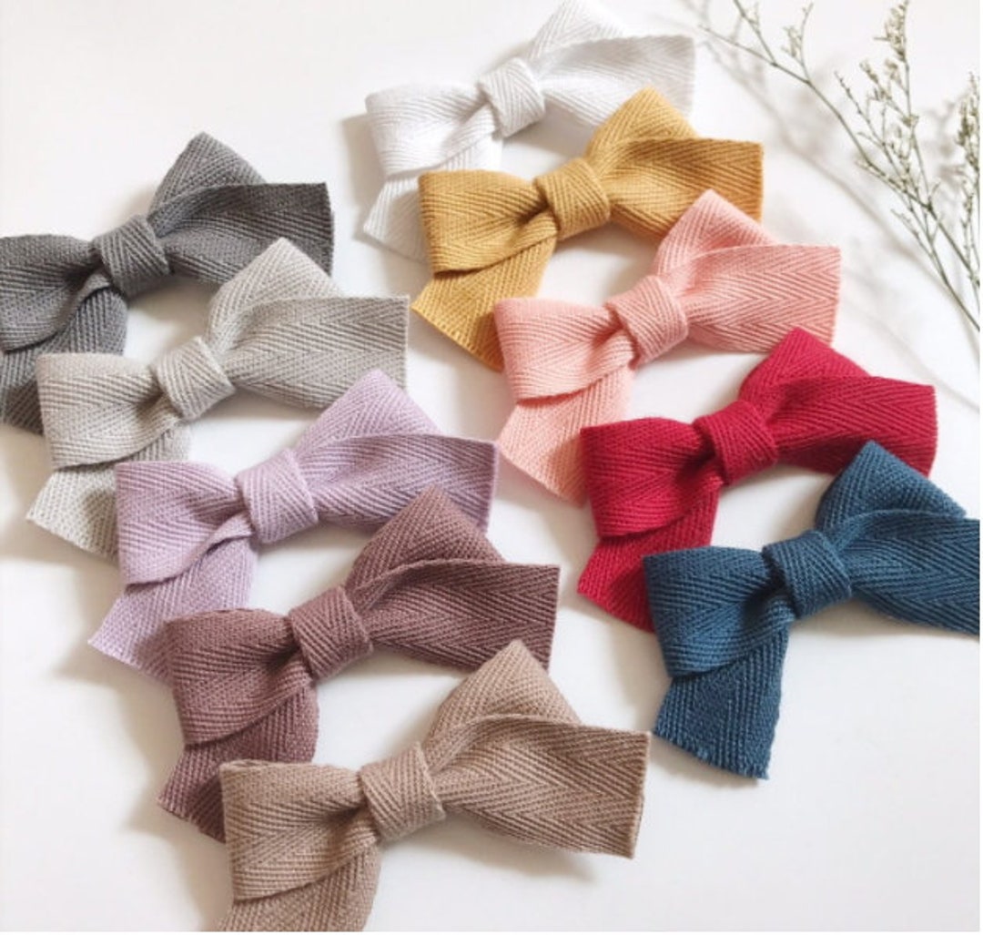 Newborn Gift, Twill Baby Bows, Toddler Bows, Twill Bow Headbands, Baby ...