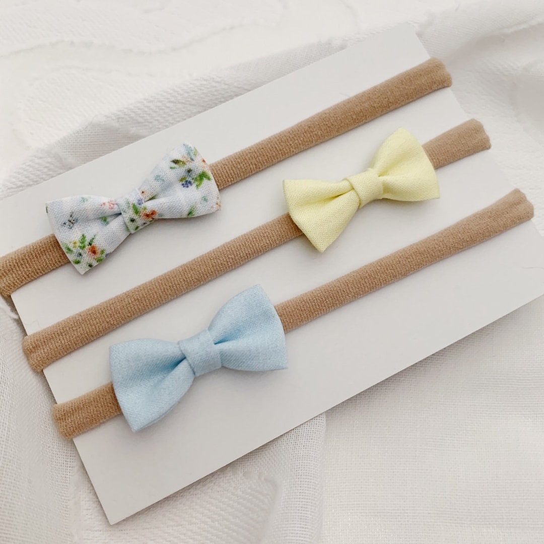 Preemie Bow Headband, Preemie Hair Bow Set, Tiny Bows, Newborn Hair Bow ...
