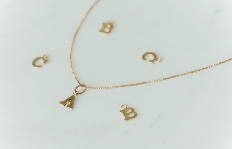 Tiny Gold Initial Necklace Minimal Initial Necklace Tiny | Etsy