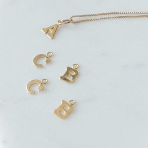 Tiny Gold Initial Necklace, Minimal Initial Necklace, Tiny Initial ...