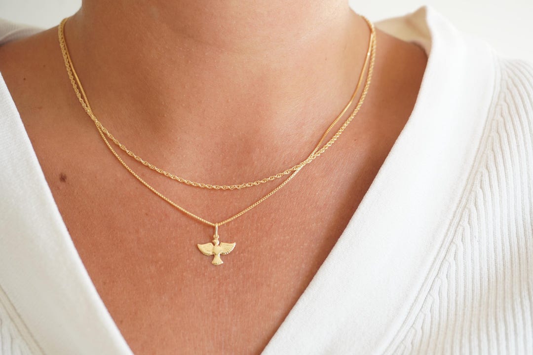 Gold Coin Holy Spirit Necklace Necklace Set, Miraculous Medal Necklace ...