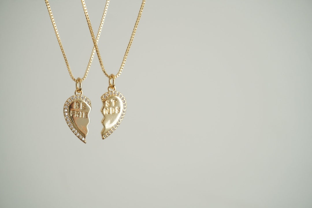 18k Gold Filled Friendship Necklace, Heart Necklace, Best Friend Gifts ...