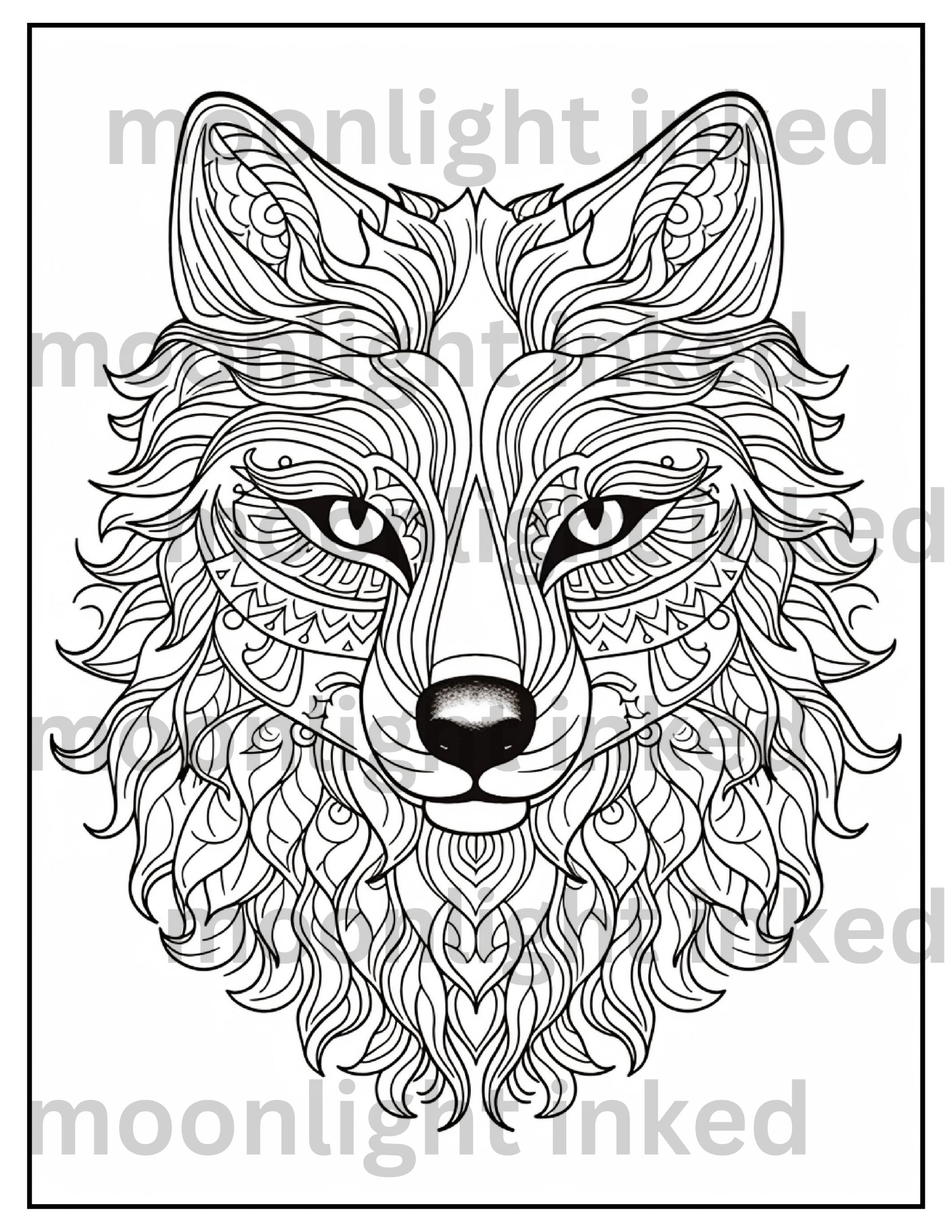 40 Zentangle Animal Coloring Pages - Etsy