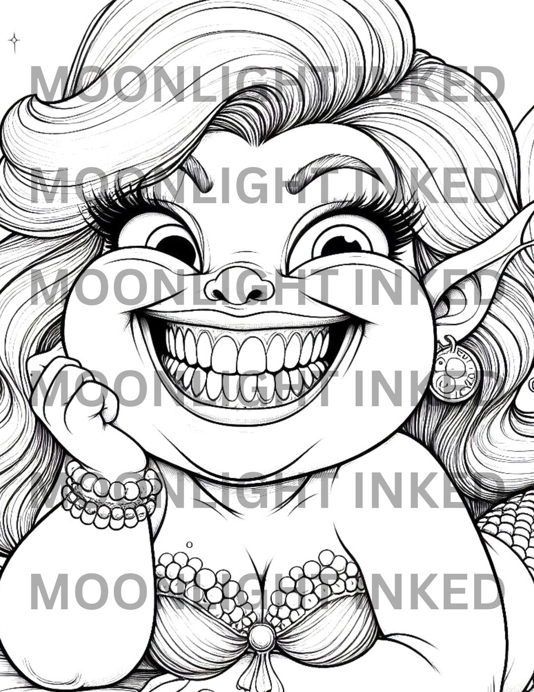 70 Mermaid Coloring Pages Featuring Silly Whimsical Underwater Mermaids ...