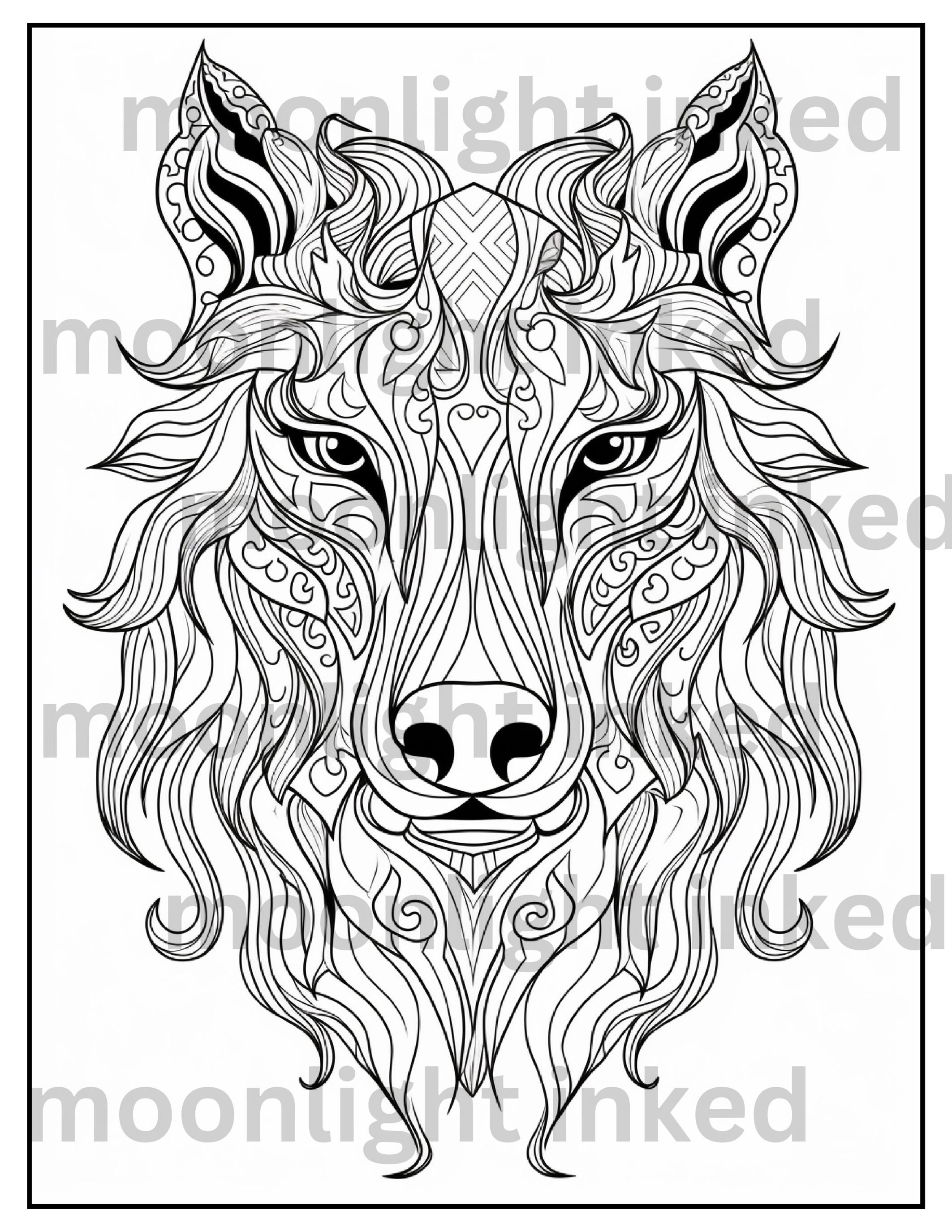 40 Zentangle Animal Coloring Pages - Etsy
