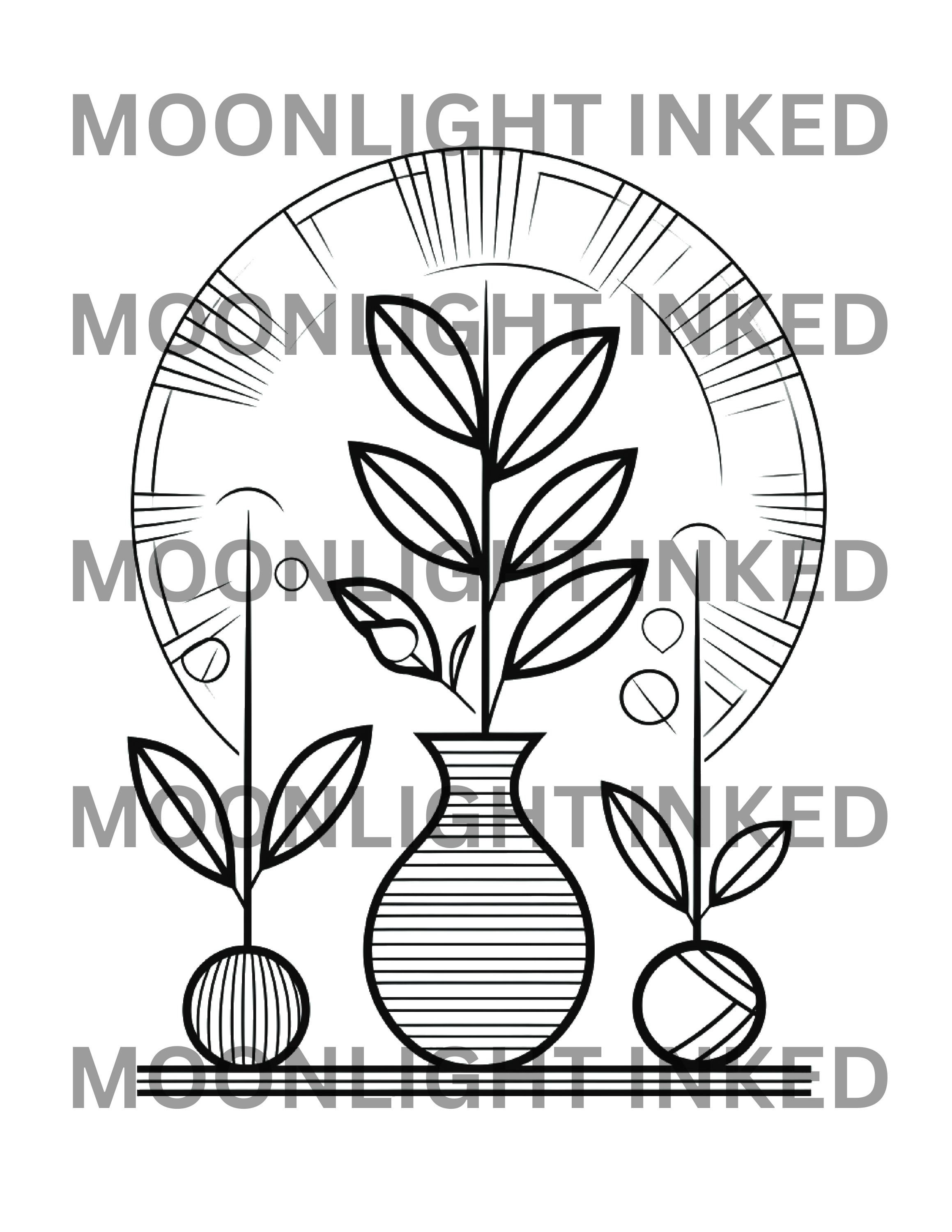 50 Minimalist Plant Coloring Pages Featuring Elegantly Simple Designs ...