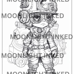 52 Steampunk Kids Coloring Pages - Etsy