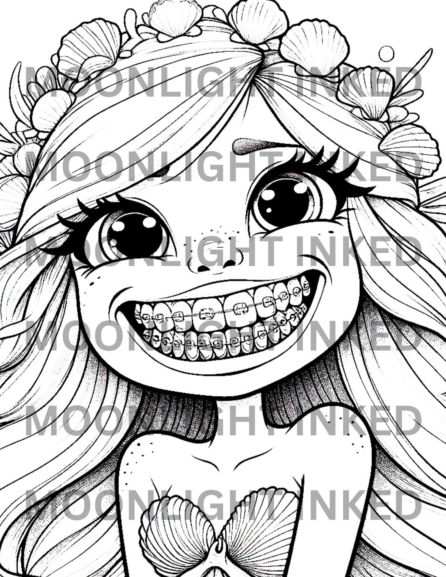 70 Mermaid Coloring Pages Featuring Silly Whimsical Underwater Mermaids ...