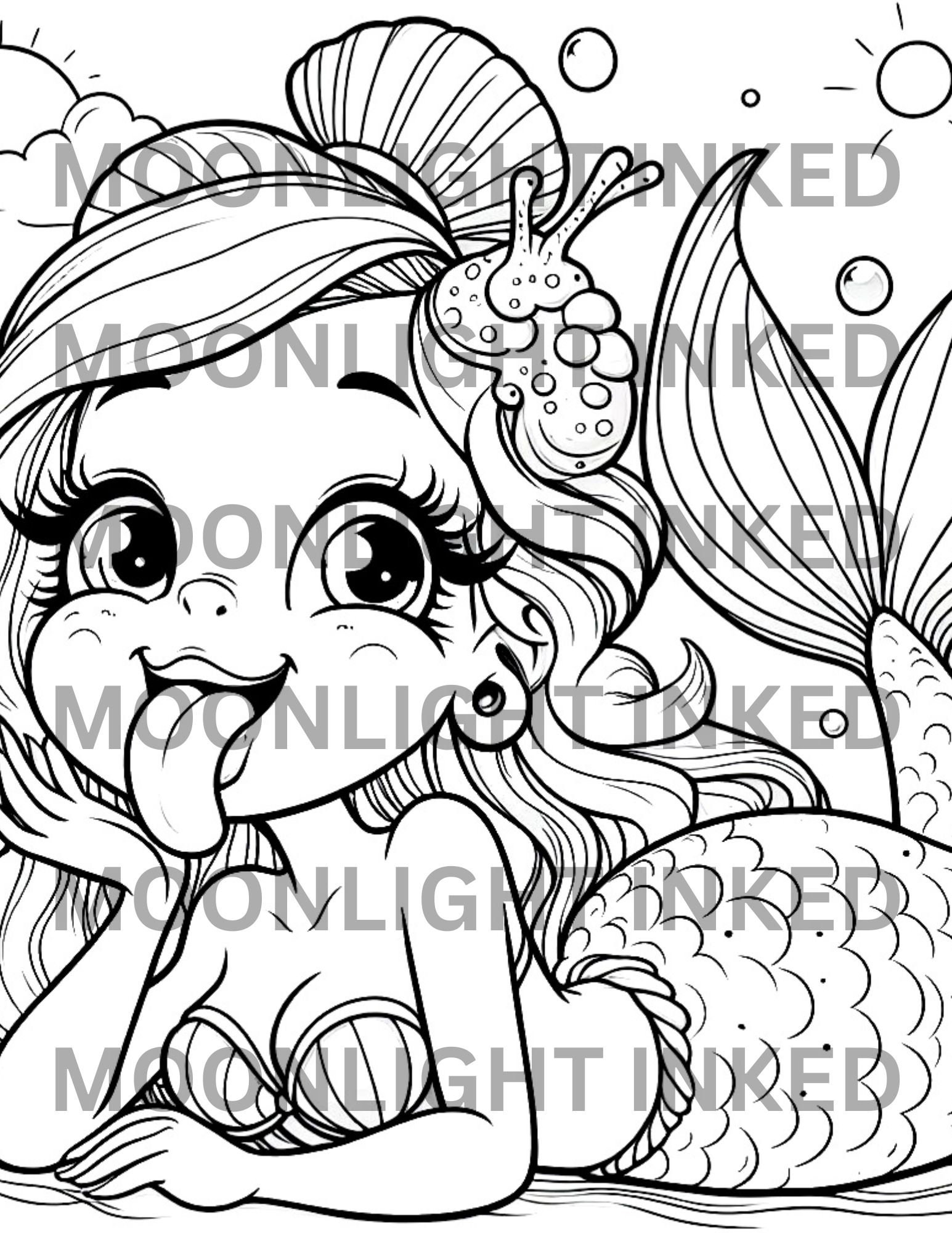 70 Mermaid Coloring Pages Featuring Silly Whimsical Underwater Mermaids ...