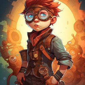 52 Steampunk Kids Coloring Pages - Etsy
