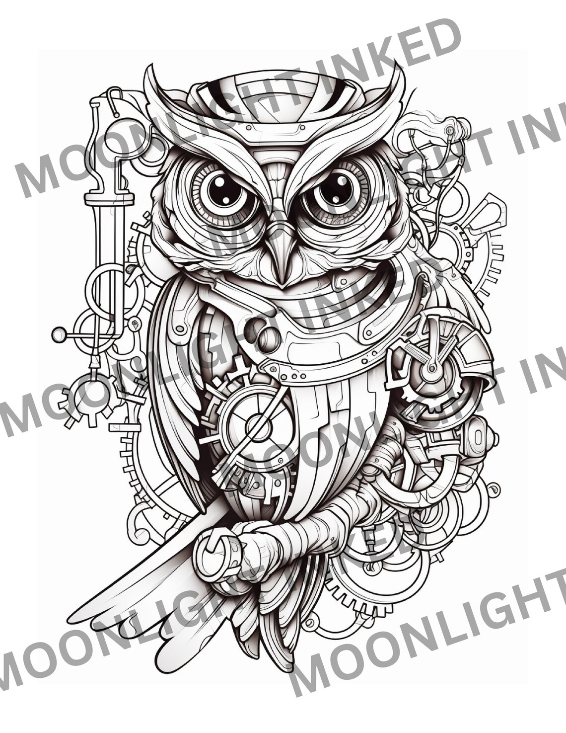 38 Steampunk Owl Coloring Book - Etsy