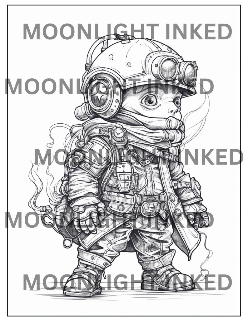 52 Steampunk Kids Coloring Pages - Etsy