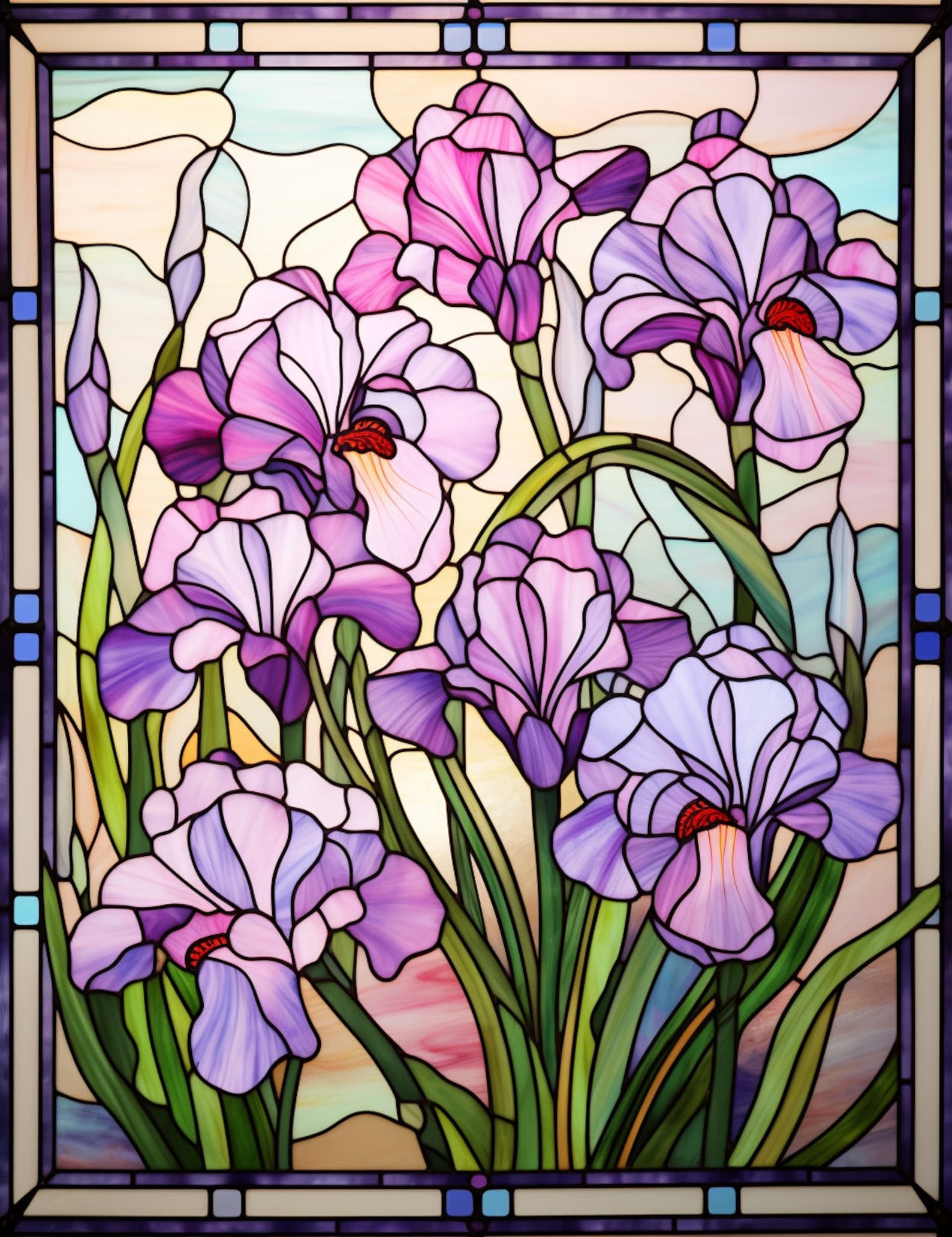 100 Pages of Stained Glass Flowers. - Etsy