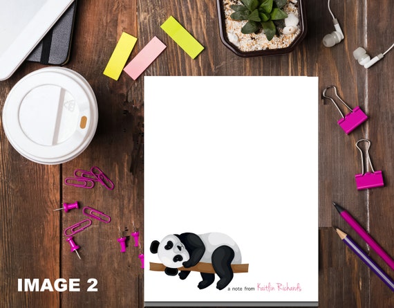 Paper Paper & Party Supplies Panda bear personalized note pad/Panda ...